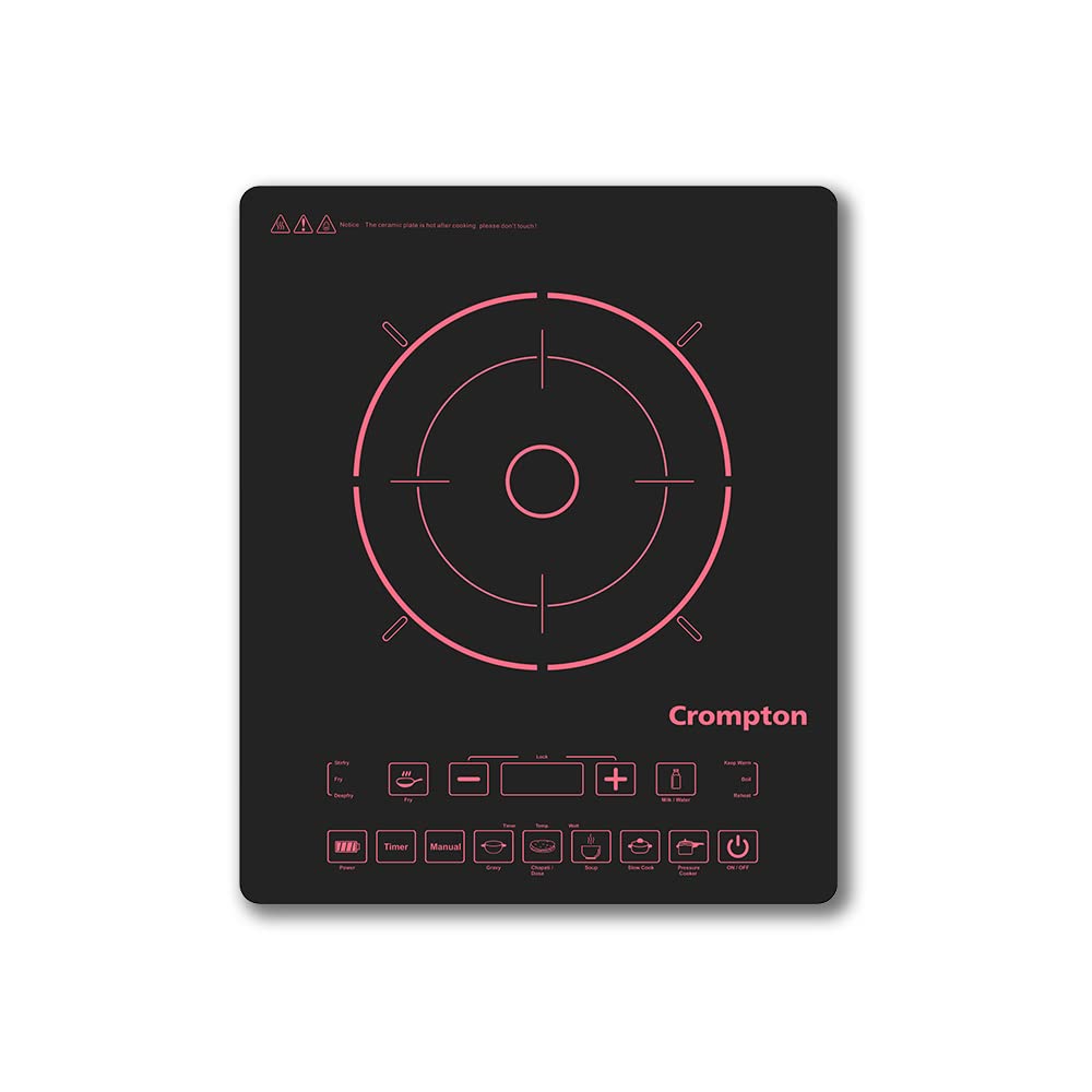 Crompton 2000W Induction Cooktop Touch Panel, Portable Electric Cookto ...