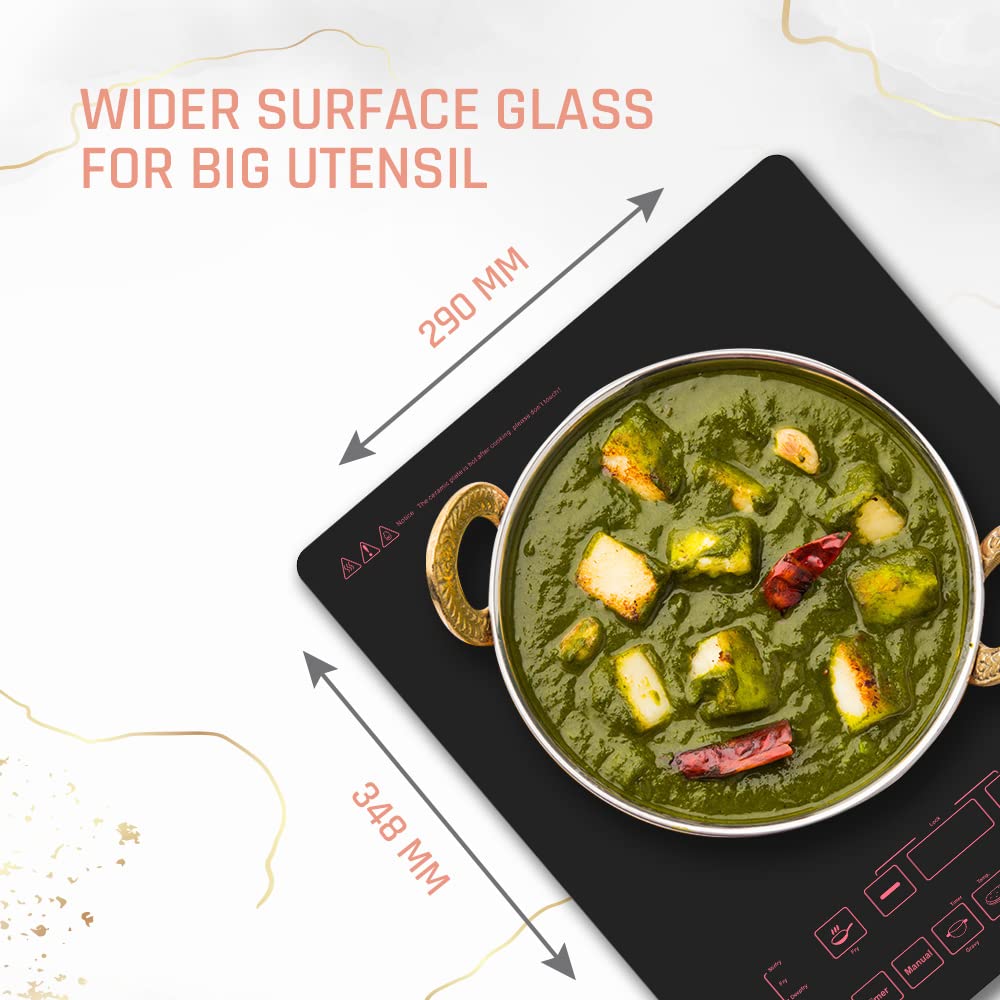 Crompton 2000W Induction Cooktop Touch Panel, Portable Electric Cookto ...
