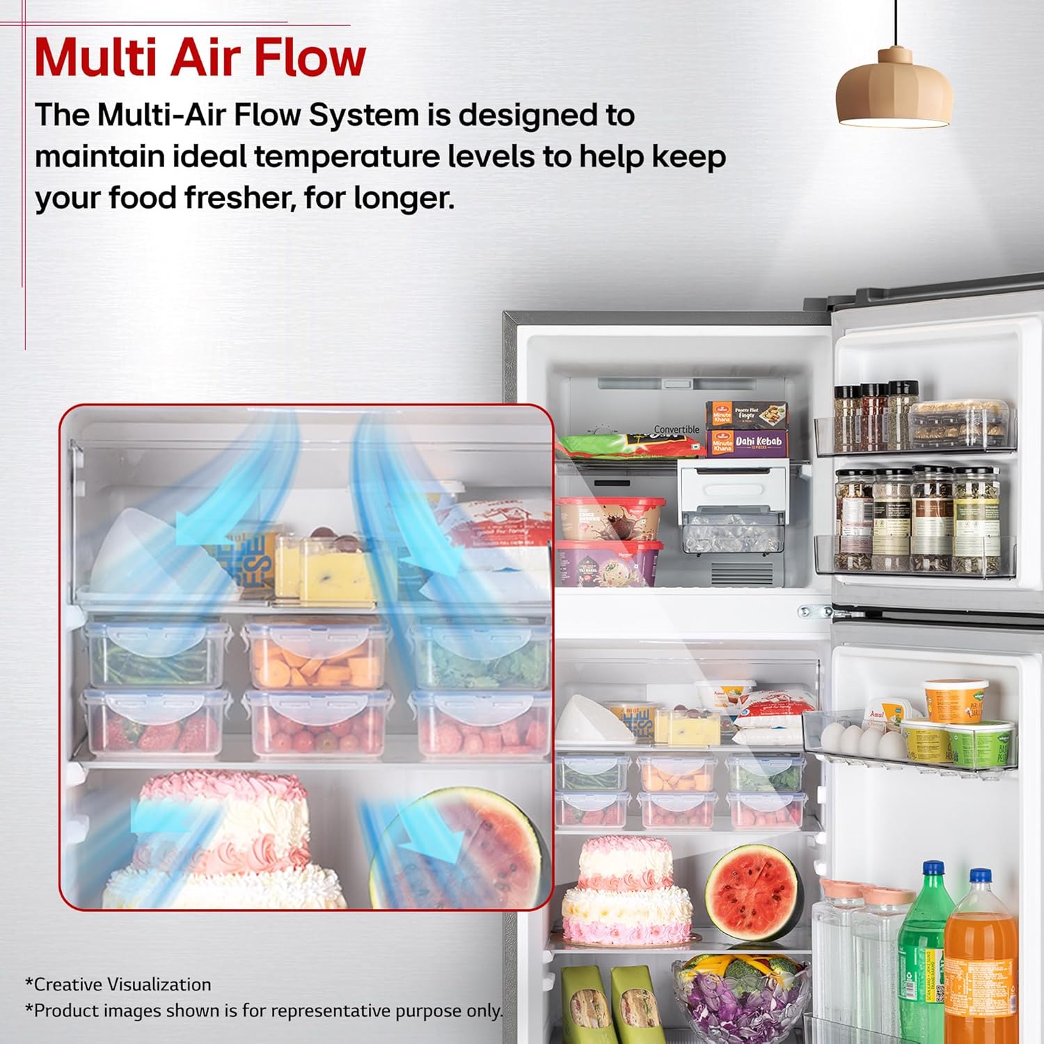 LG GLT2526XWDS 251L Double Door Convertible Refrigerator, Smart Invert ...