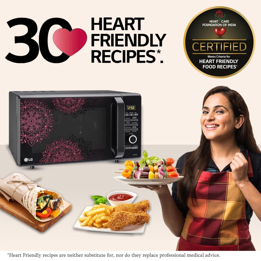 LG 28 L Convection Microwave Oven (MC2887BIUM, Black, Heart Friendly ...