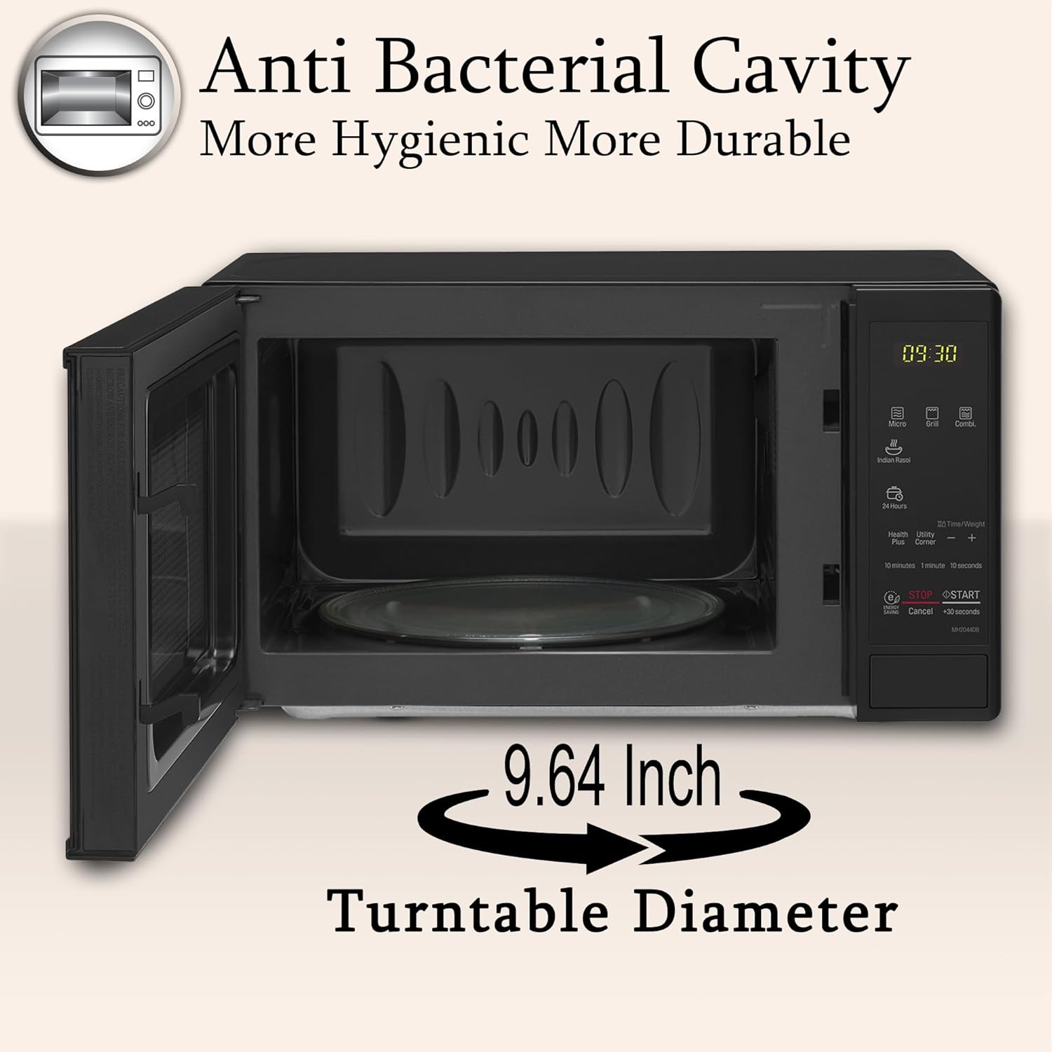 LG 20 L Grill Microwave Oven (MH2044DB, Black, Quartz Heater, I-Wave ...